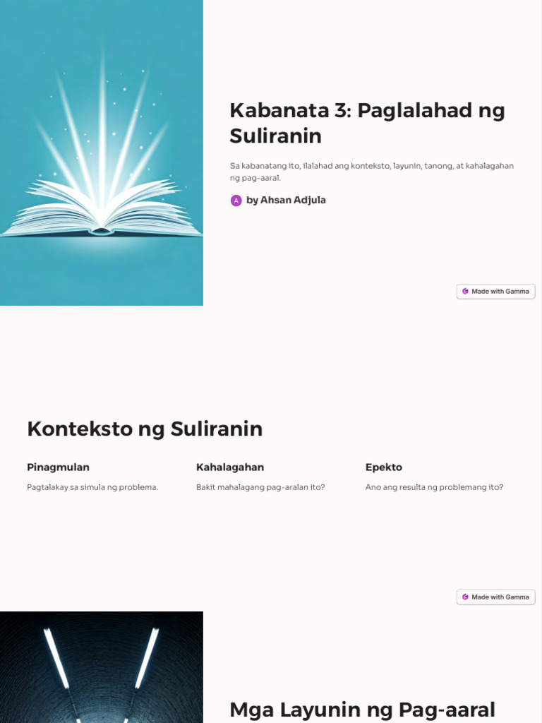 Kabanata 3 Paglalahad NG Suliranin | PDF