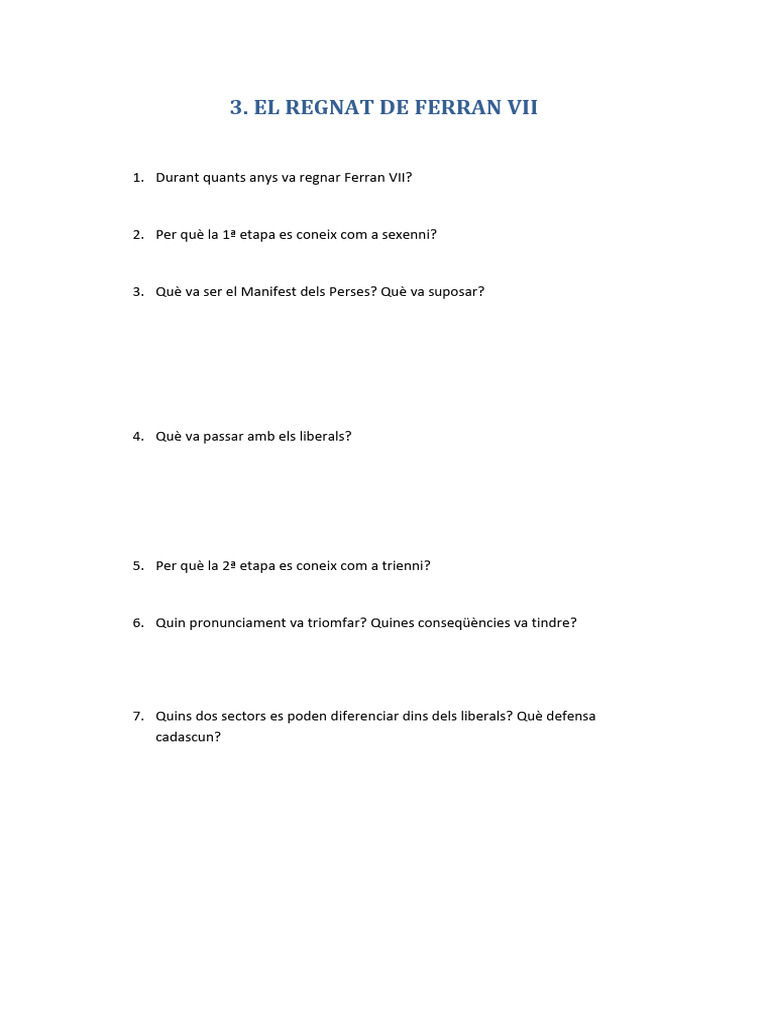 El Regnat de Ferran Vii | PDF