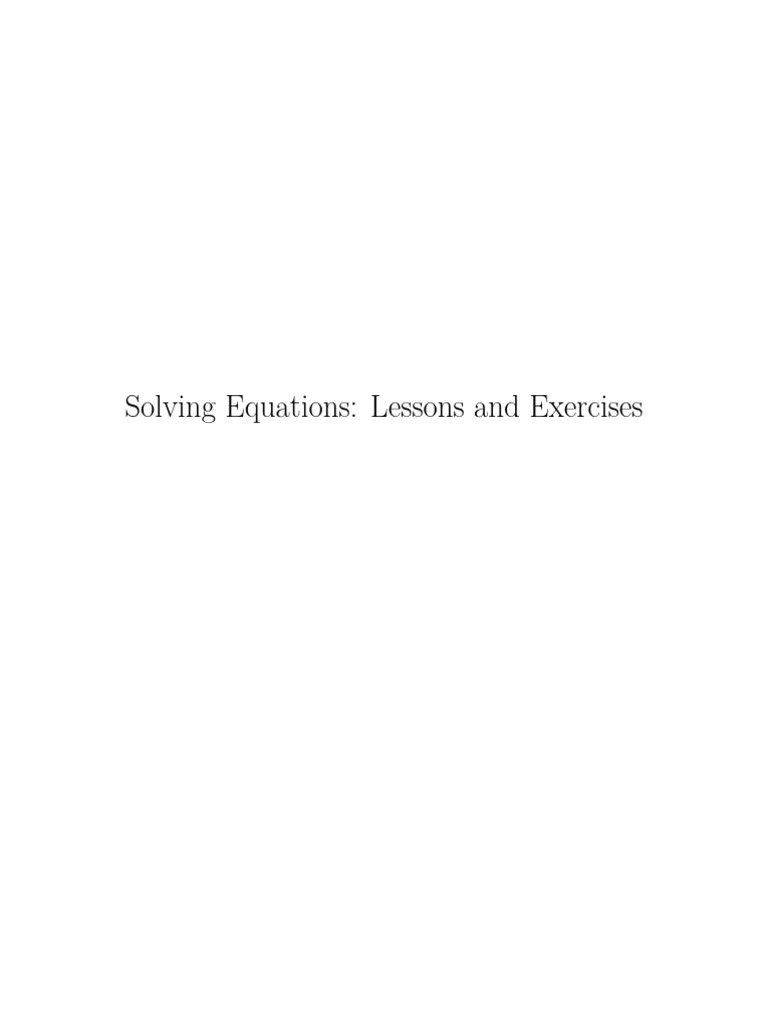 Solving Equations Lessons and Exercises | PDF | Trigonometric Functions ...