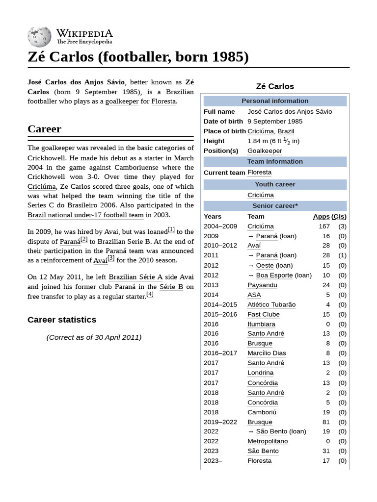 Zé Carlos (Footballer, Born 1985) | PDF | Association Football Clubs ...