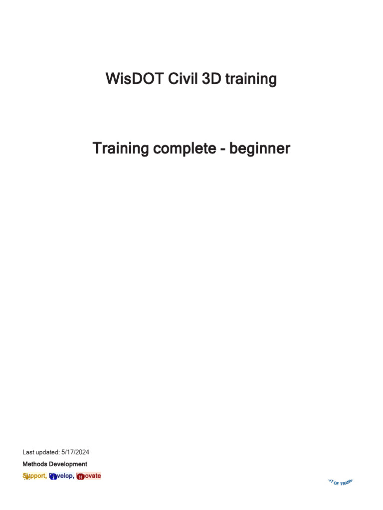 WisDOT Civil 3D Training Overview | PDF | Keyboard Shortcut | Icon ...