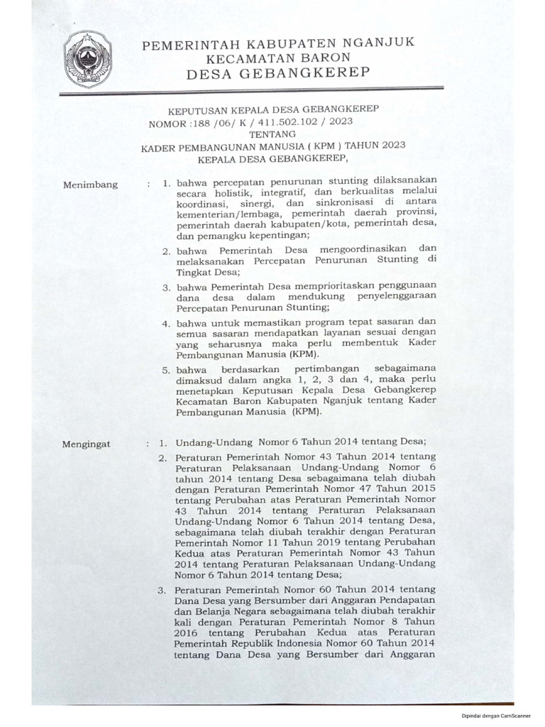 SK__KPM_2023_Desa_Gebangkerep | PDF