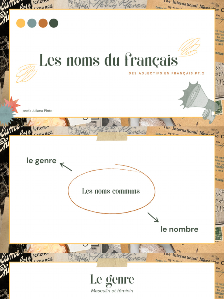 LES NOMS DU FRANÇAIS PT.2 - GENRE ET NOMBRES | PDF