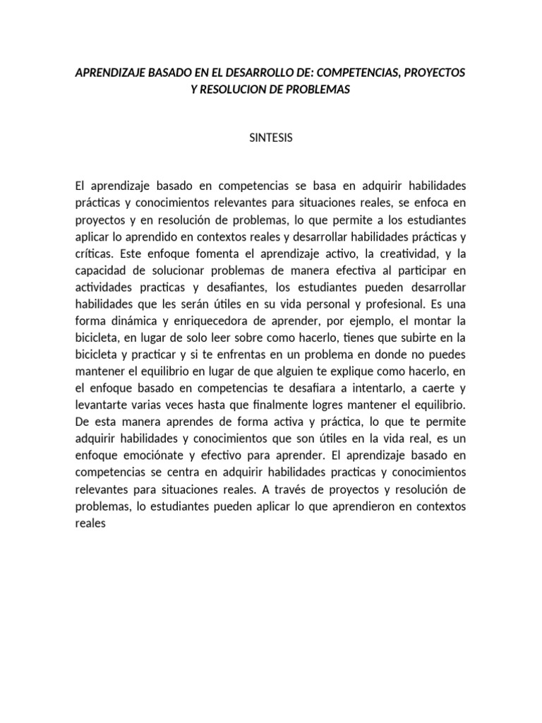 APRENDIZAJE BASADO EN EL DESARROLLO DE | PDF