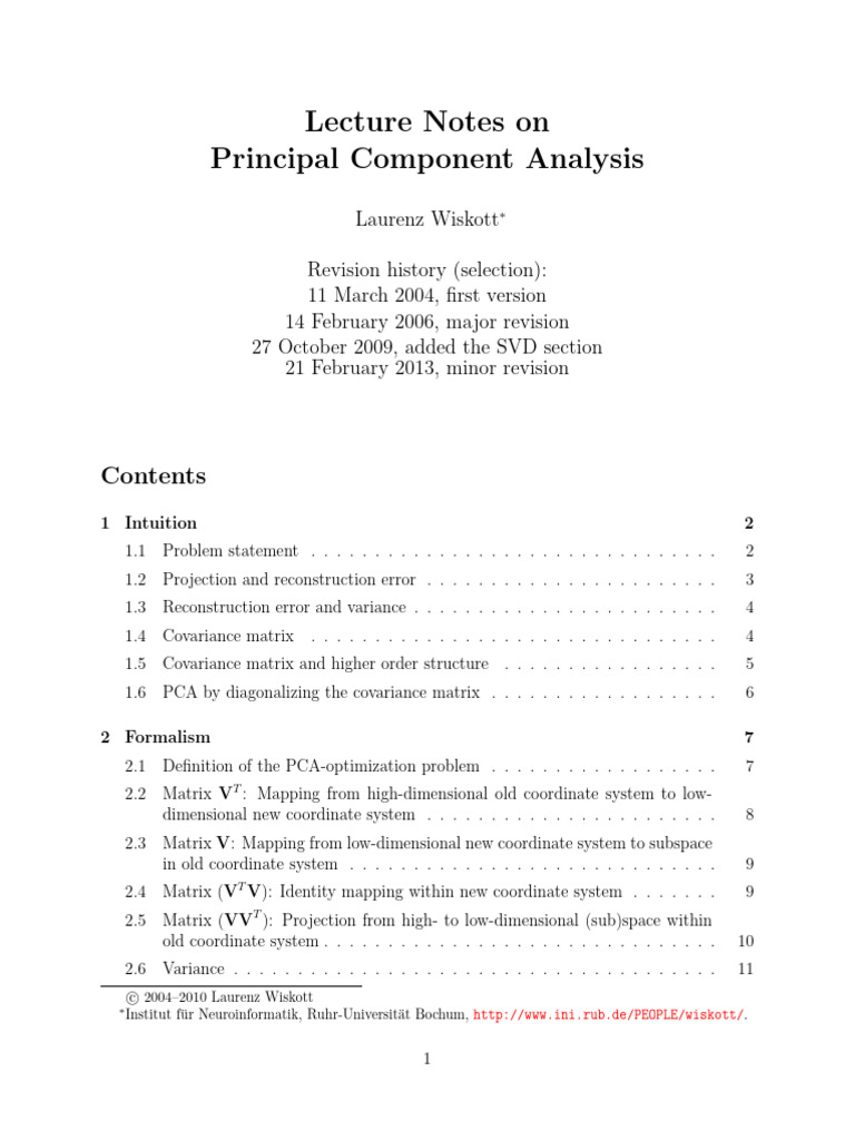 LectureNotes-PCA | PDF | Principal Component Analysis | Eigenvalues And ... LectureNotes-PCA | PDF | Principal Component Analysis | Eigenvalues And ...