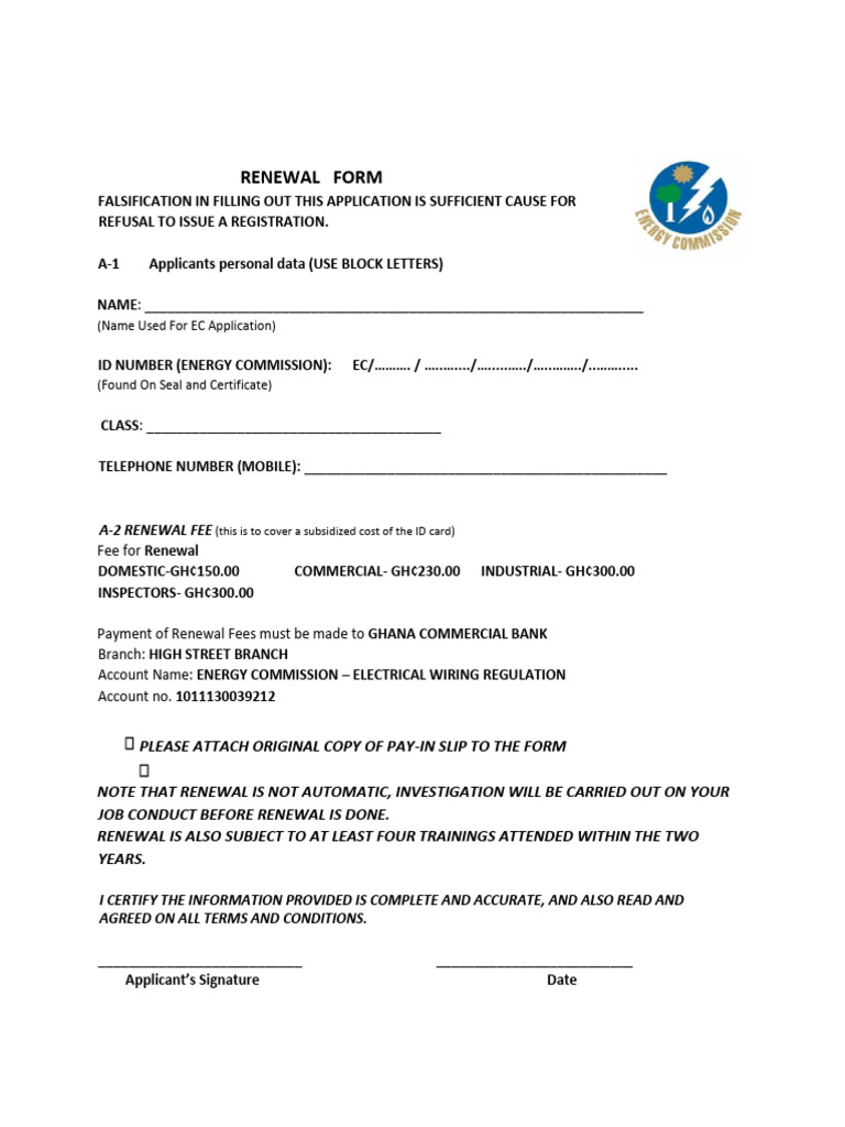 Energy Commission License Renewal Form | PDF