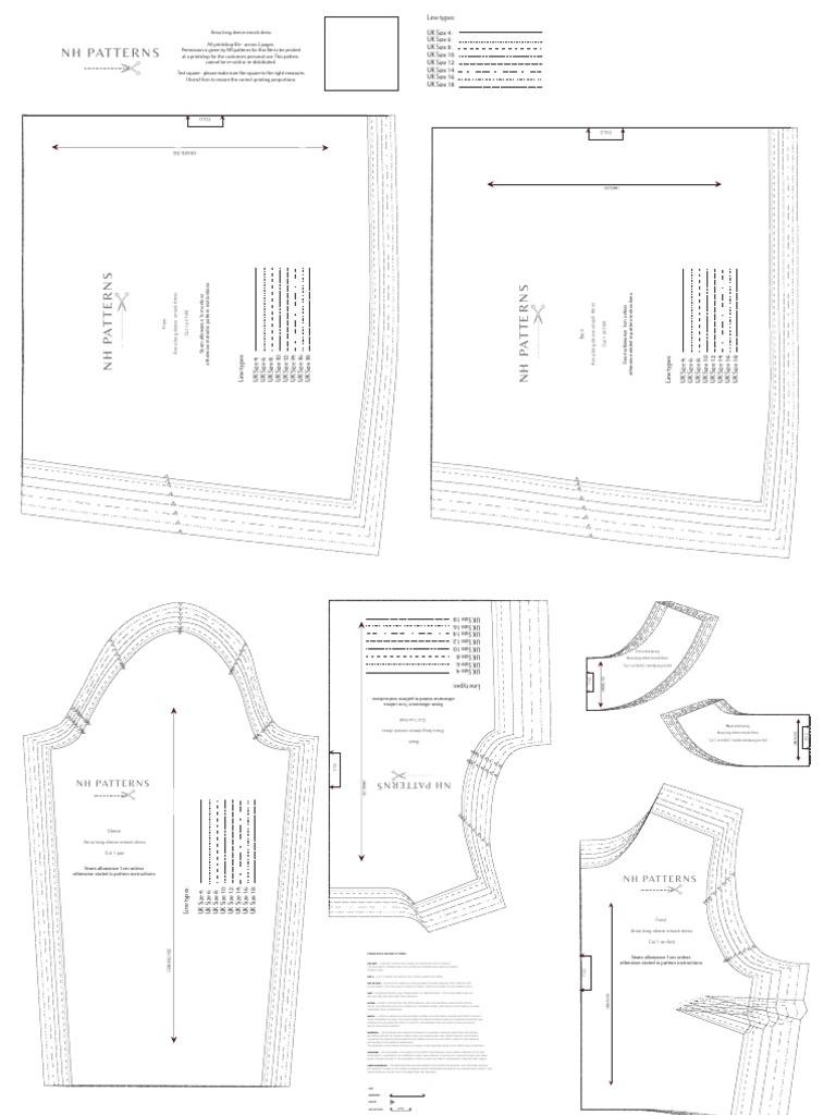 A0 Anna Smock Dress Pattern | PDF | Seam (Sewing) | Sewing