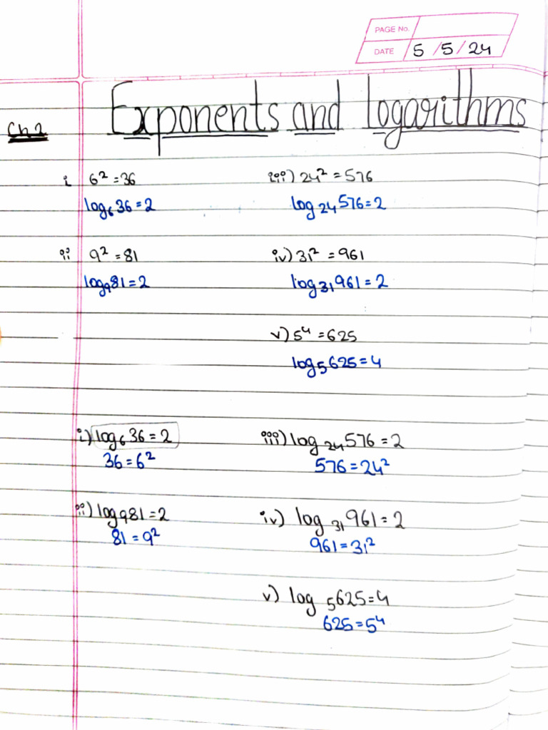 Exponents and Logarithm | PDF