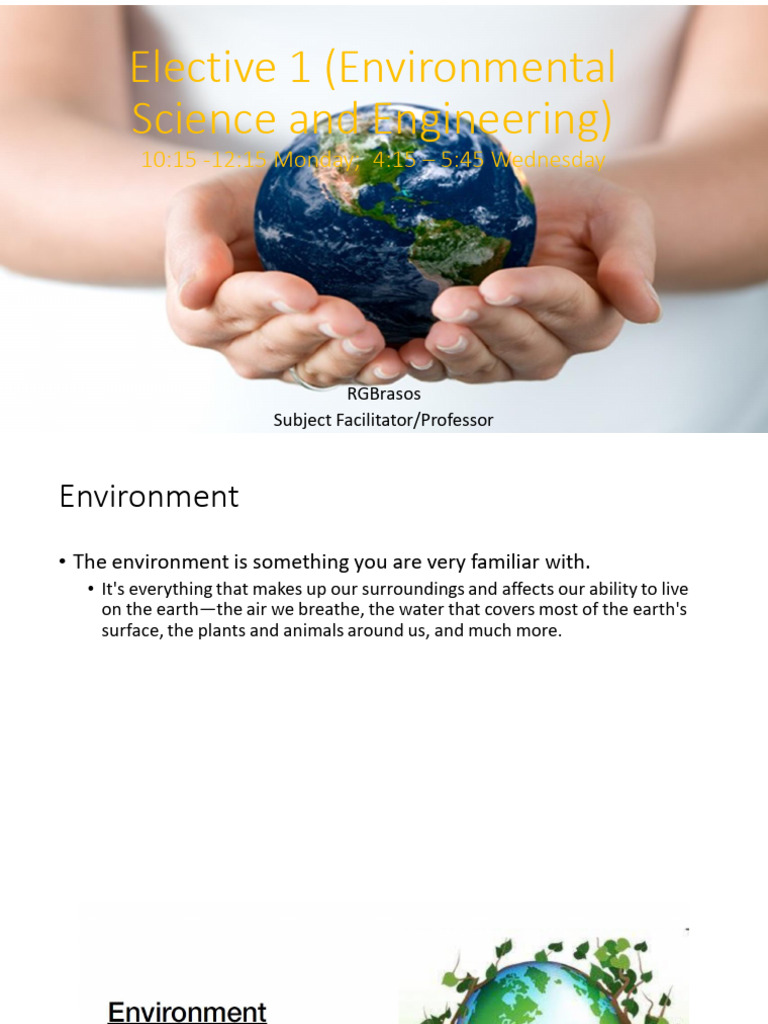 Elective 1 Environmental Science and Engineering Introductory | PDF | Natural Environment ...