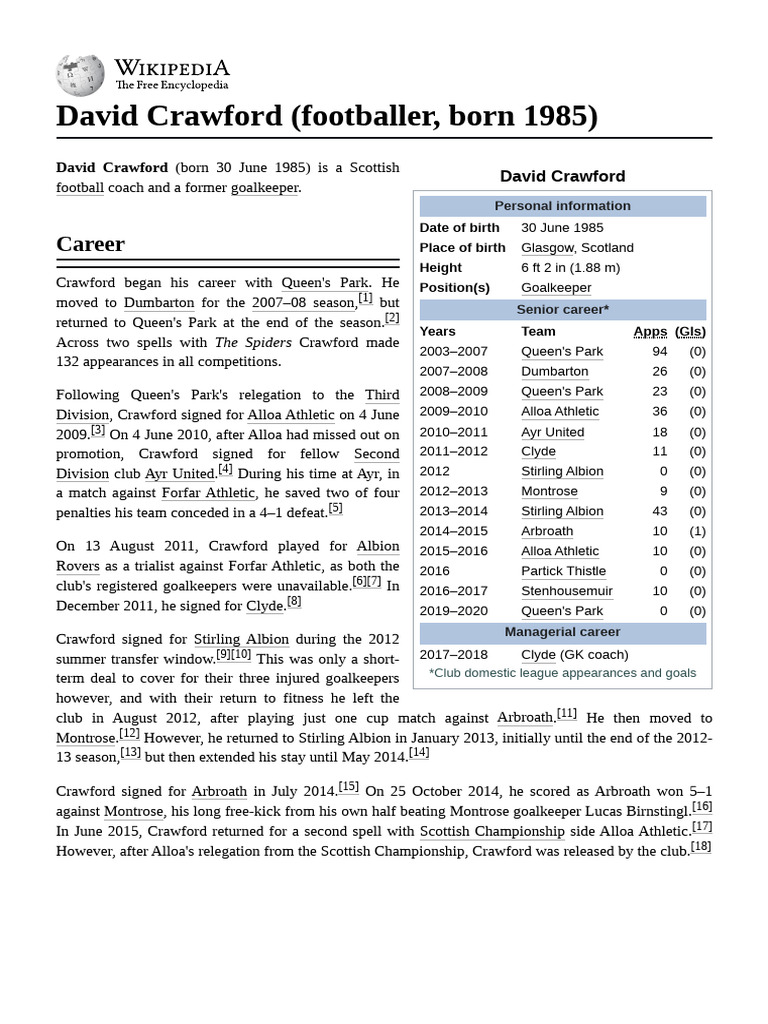 David Crawford (Footballer, Born 1985) | PDF | Scottish Football League ...