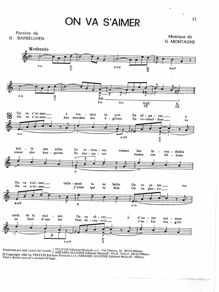 On Va S'aimer - G.montagné | PDF