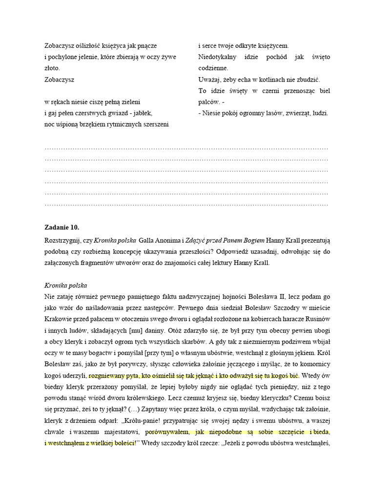 Zadanie 10 Kronika Polska | PDF
