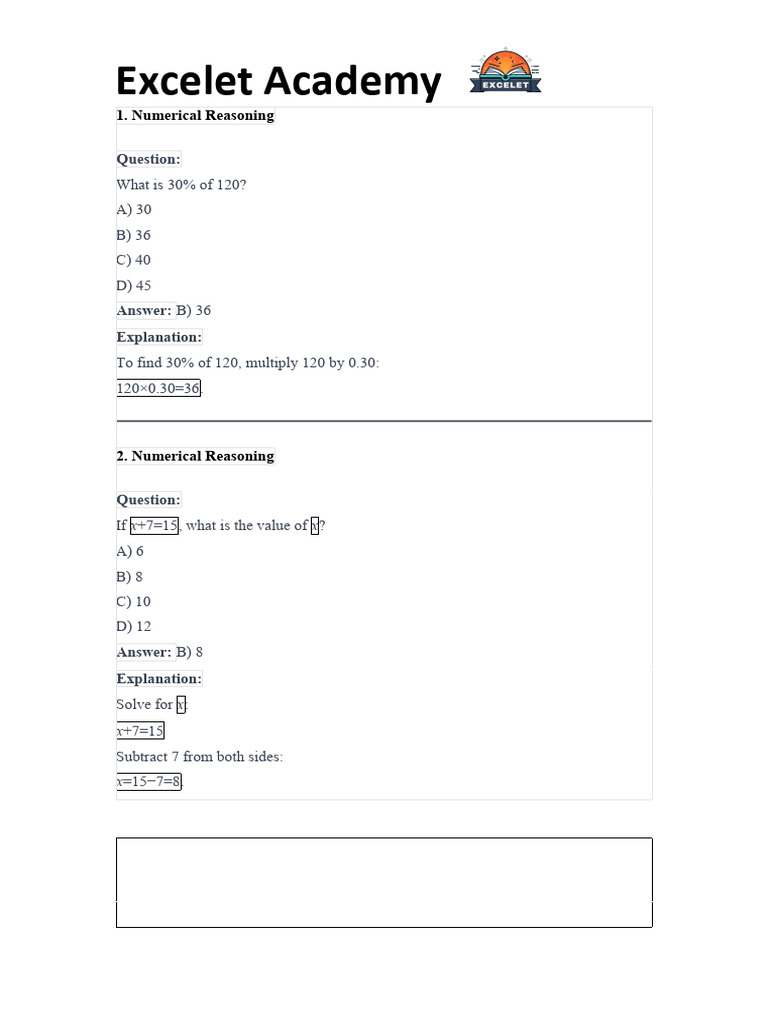 Easy basic sat questions | PDF | Area | Reason