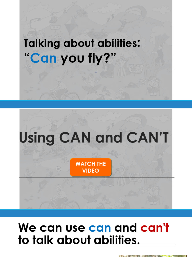 Talking About Abilities - CAN CAN'T - 3RD | PDF
