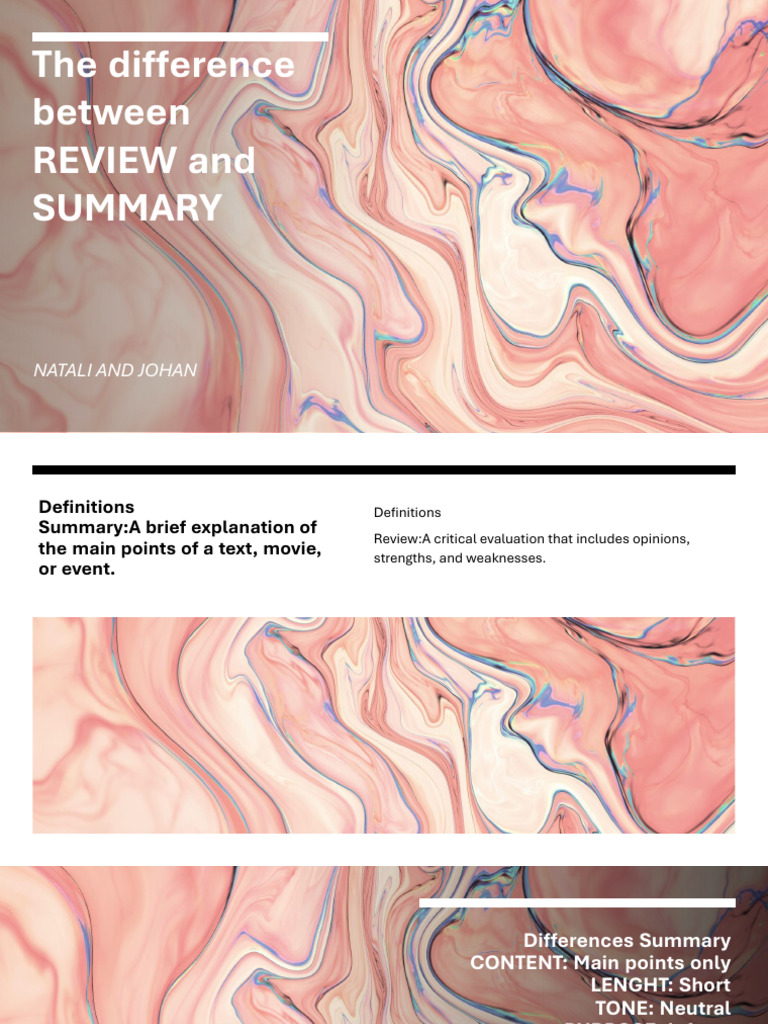 The Difference Between REVIEW and SUMMARY | PDF