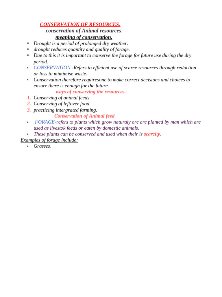 Conservation of Forage Resources | PDF