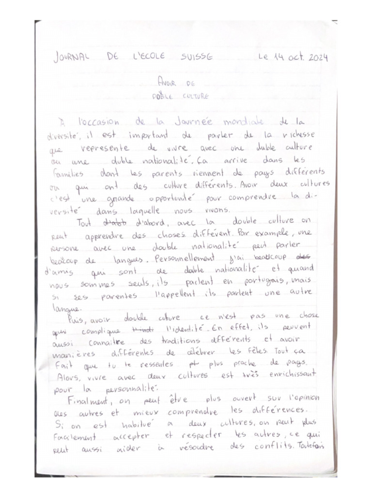 Journal de l'Ecole Correction | PDF