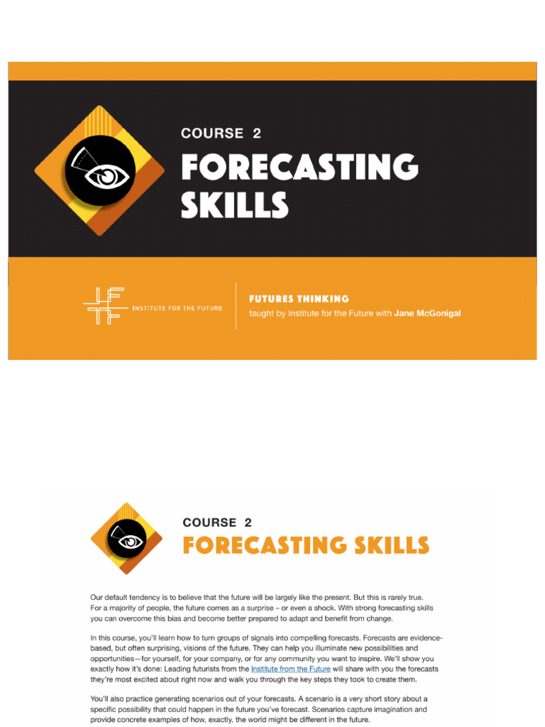 IFTF For Coursera Course 2 Forecasting Skills Brief | PDF | Forecasting ...