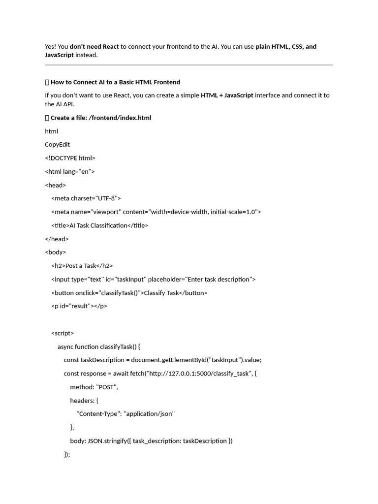 Don'T Need React Plain HTML, CSS, and Javascript | PDF