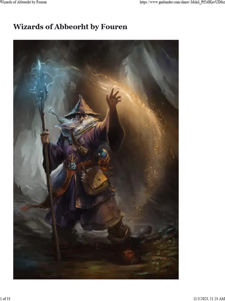 Wizard Subclasses and Spells Guide | PDF | Magician (Fantasy) | D20 System