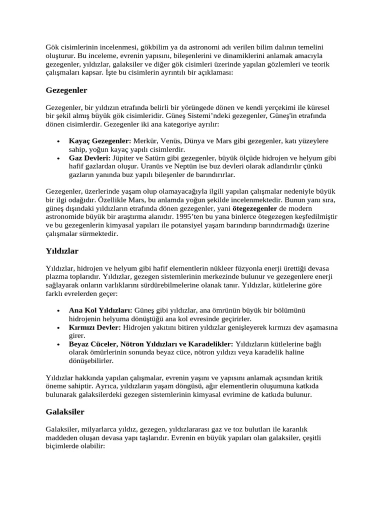 Gök Cisim Incele | PDF