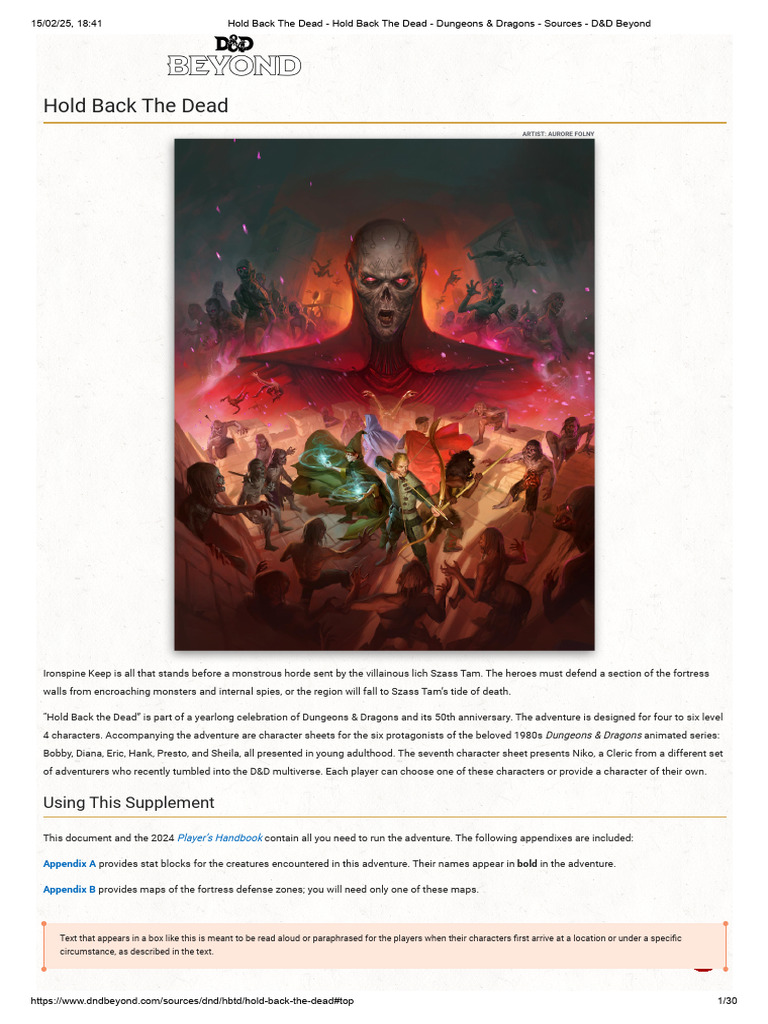 Defend Ironspine Keep from Undead | PDF | Forgotten Realms | Dungeons ...