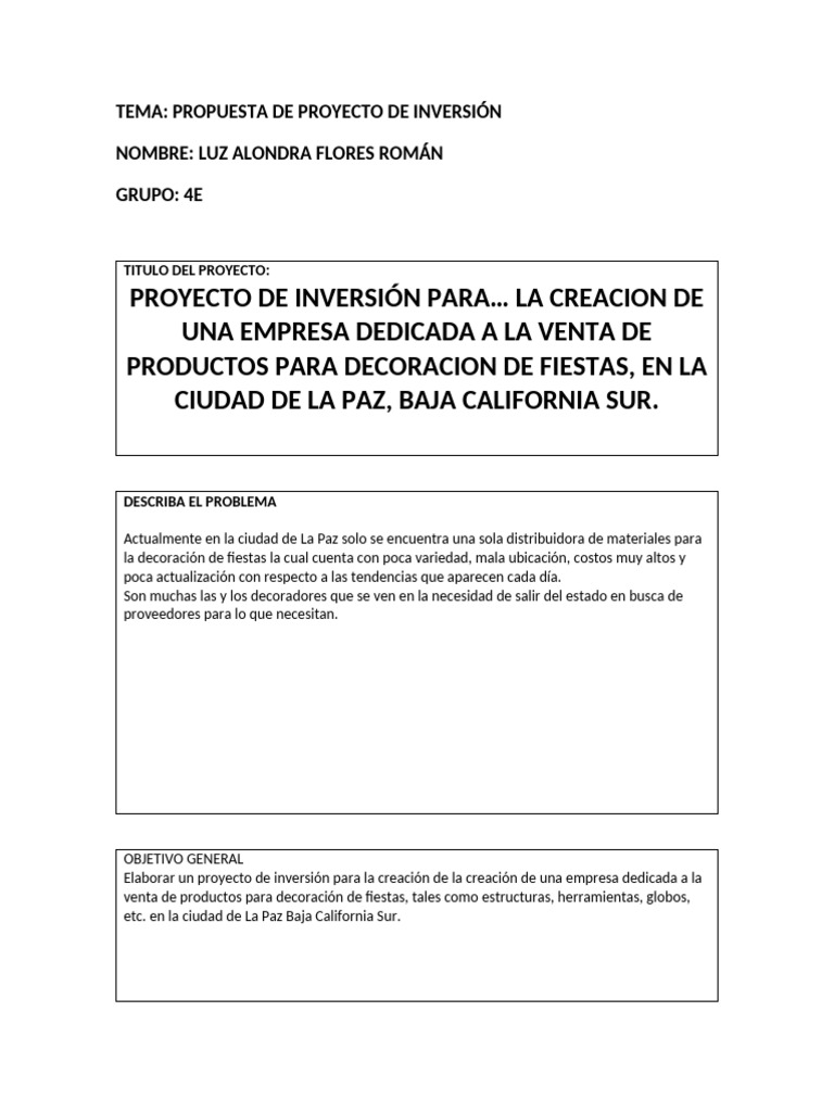 FORMATO INFO PROYECTO_MATE FIN | PDF