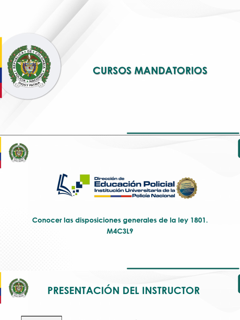 M4C3L9 Conocer Las Disposiciones Generales de La Ley 1801 | PDF | Policía | Derechos de los niños