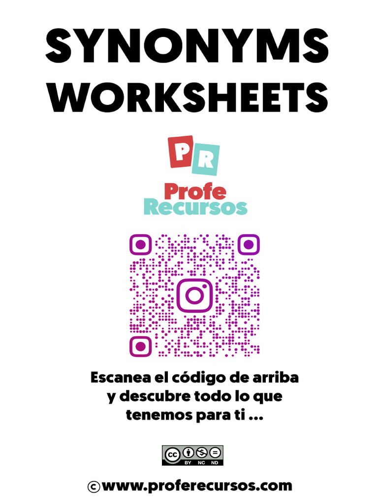 Synonyms Worksheet | PDF