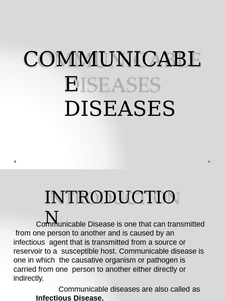 Overview of Communicable Diseases | PDF | Infection | Pathogen