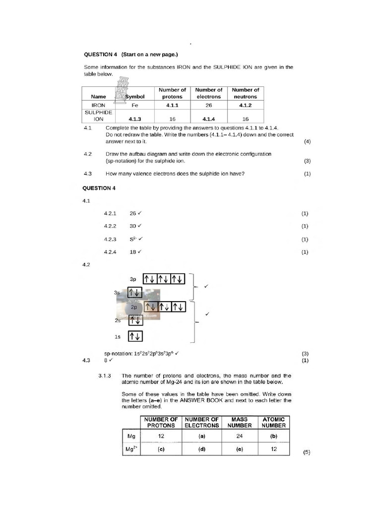 Proton, Neutron, Electron Calculation Practice | PDF