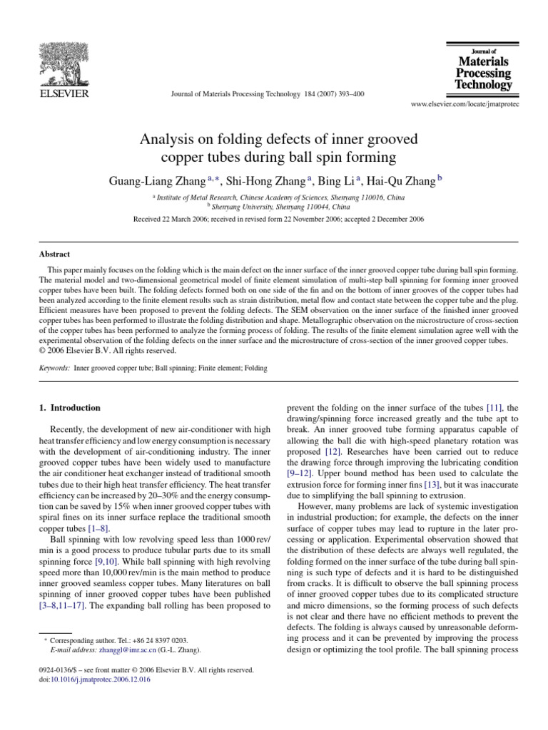Folding Defects in Copper Tube Forming | PDF | Deformation (Engineering ...