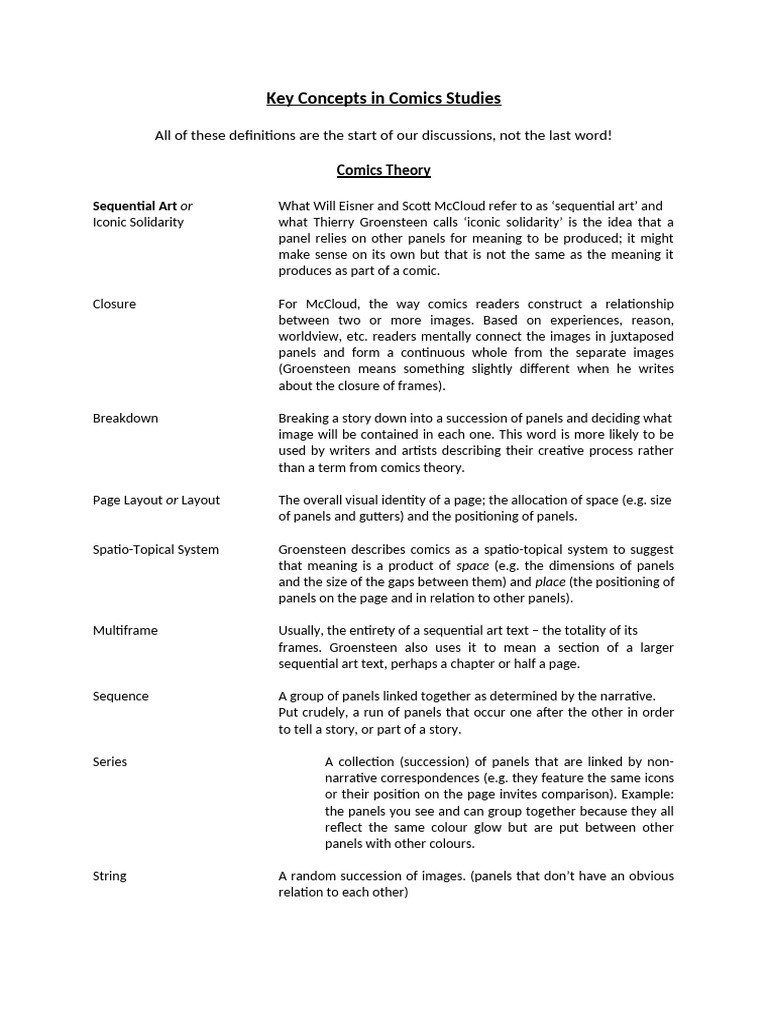 Key Concepts in Comics Studies | PDF | Comics | Comic Strips