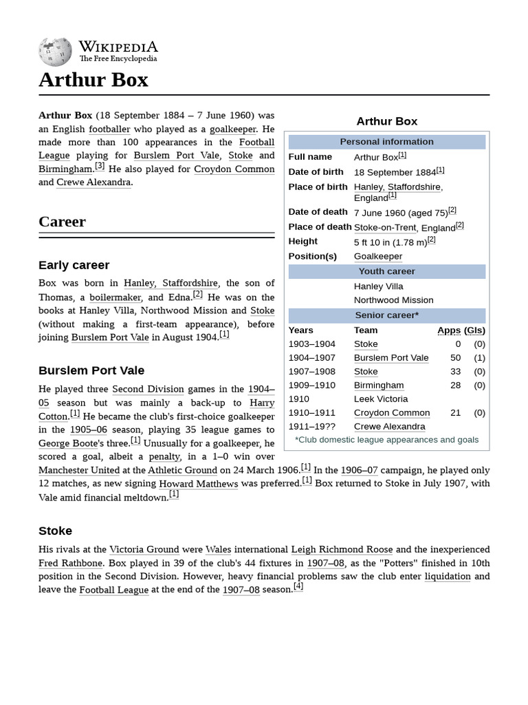 Arthur_Box | PDF | Association Football Clubs | Premier League Clubs