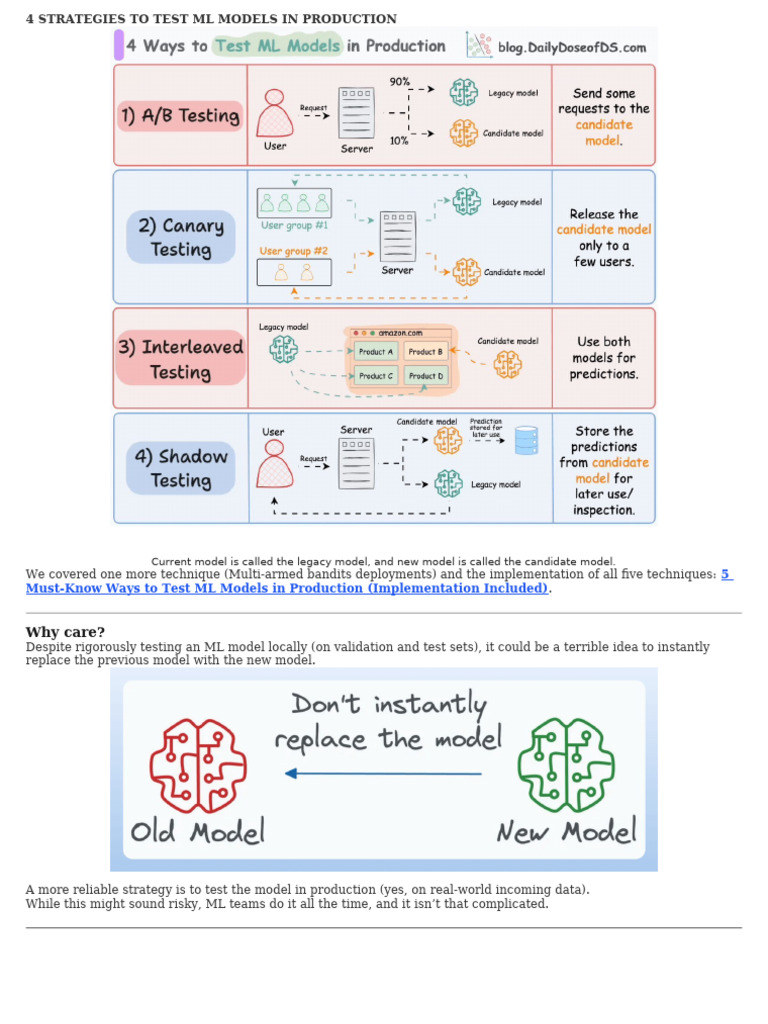 Test ML Models in Production: 4 Strategies | PDF
