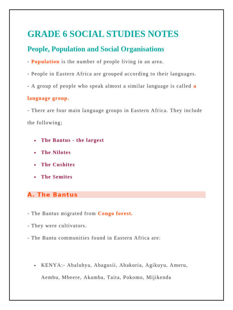 Grade 6 Social Studies Notes | PDF | Agriculture