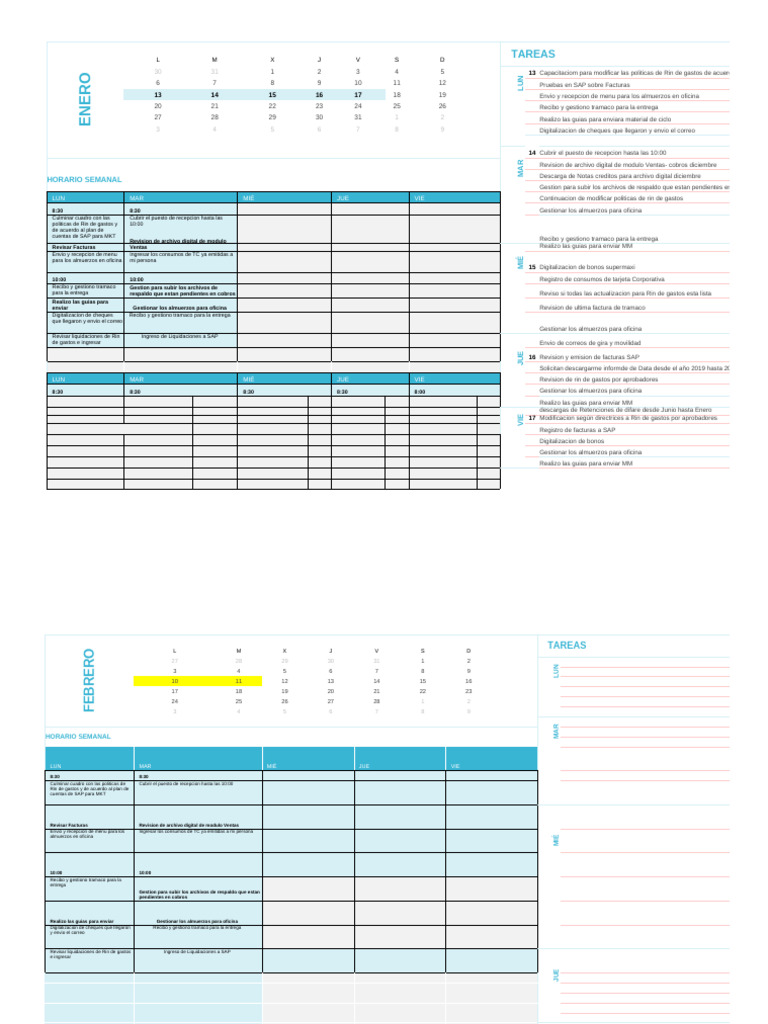 Actividades de Oficina Karito 2025 | PDF