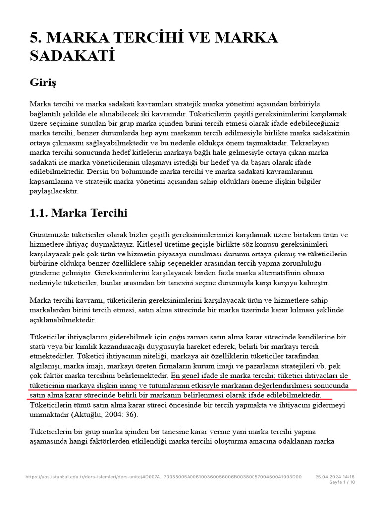 Marka Tercihi Ve Marka Sadakati | PDF