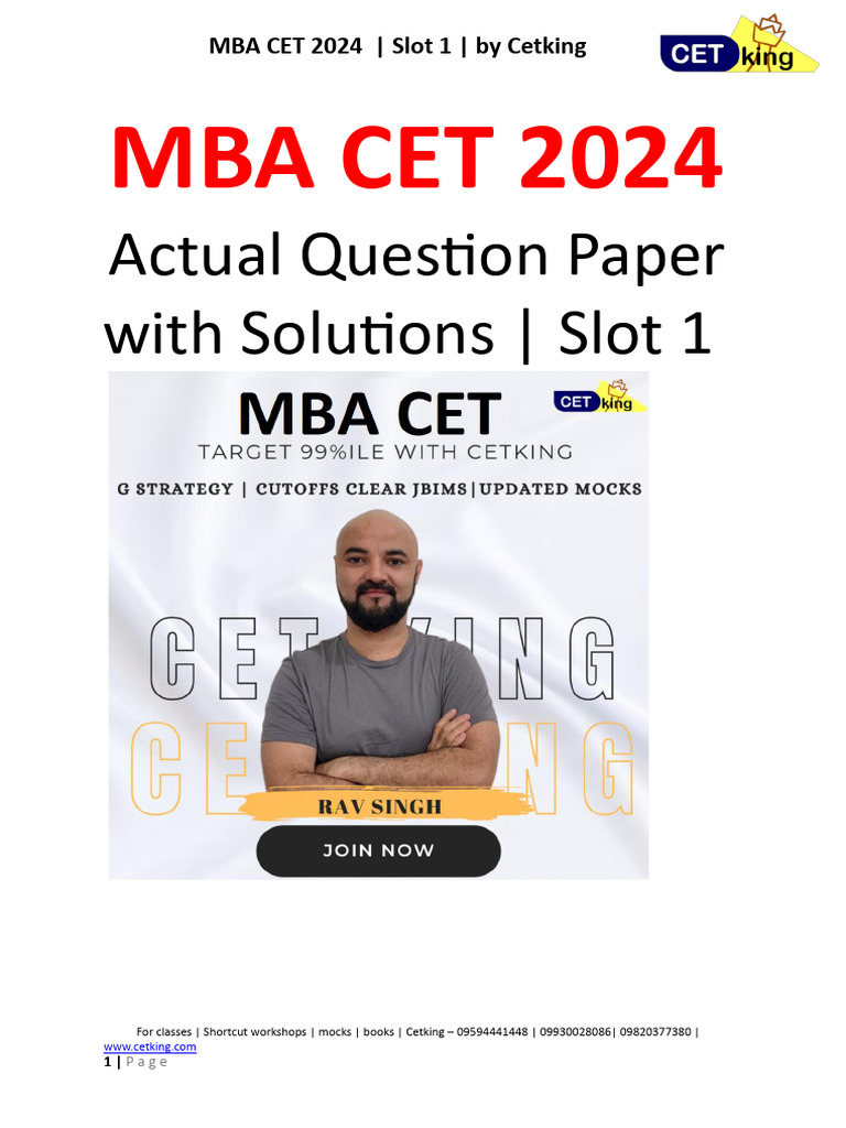 MBA CET 2024 Prep Guide | PDF