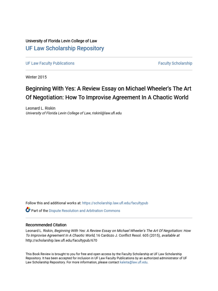 Negotiation - Starting With Yes | PDF | Negotiation | Dispute Resolution