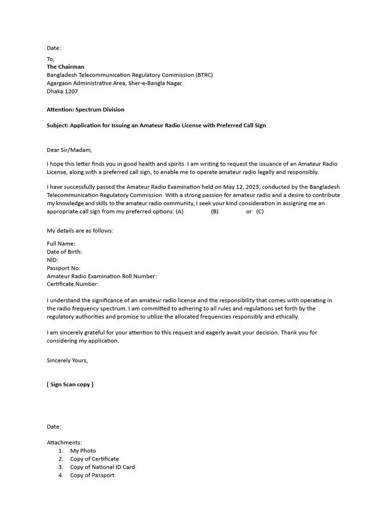 Amateur Radio License Application | PDF