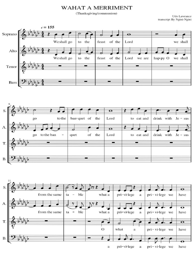 What A Merriment | PDF | Music Theory | Vocal Music