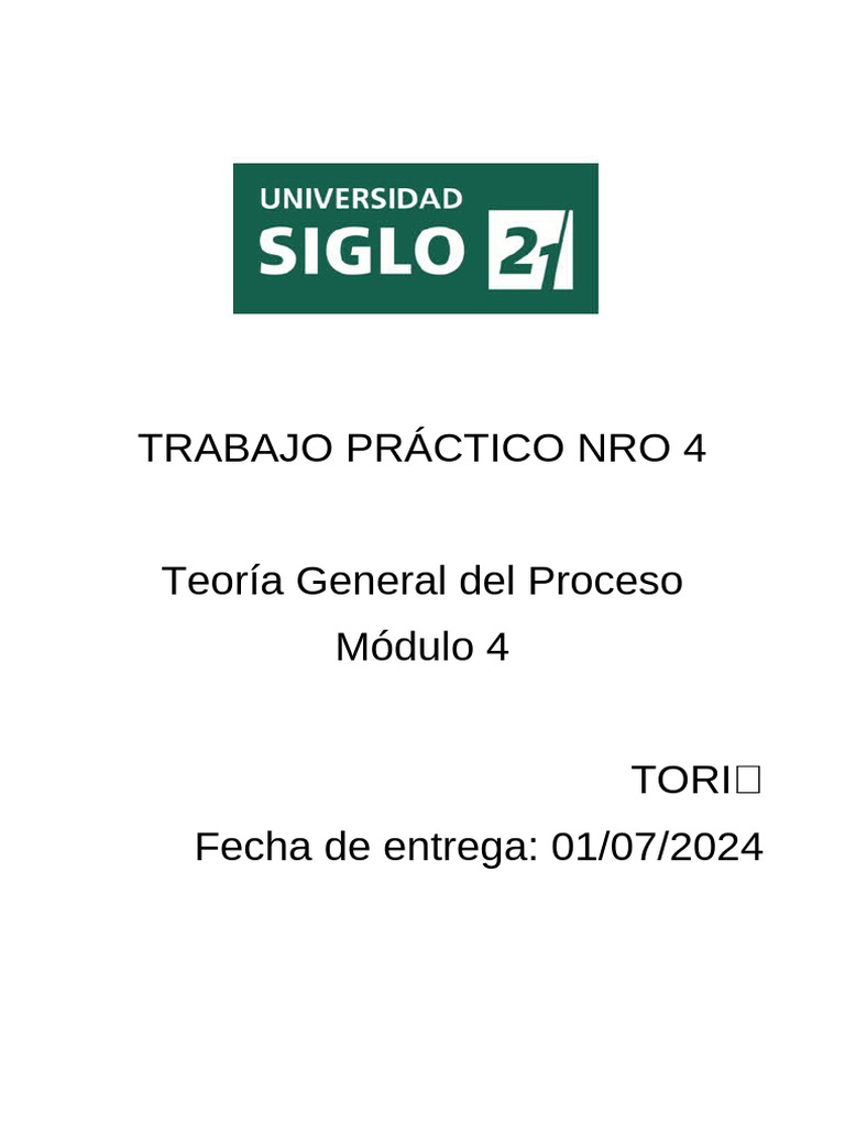 Teoría General Del Proceso - TP4 | PDF | Mandato | Separación de poderes