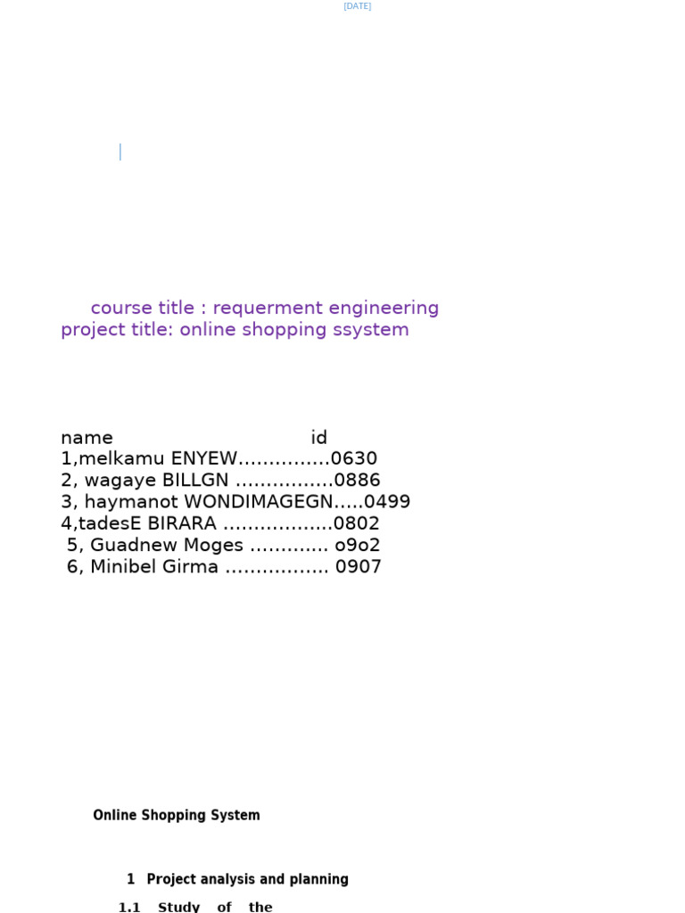 Online Shopping System Requirements | PDF | Use Case | Unified Modeling ...