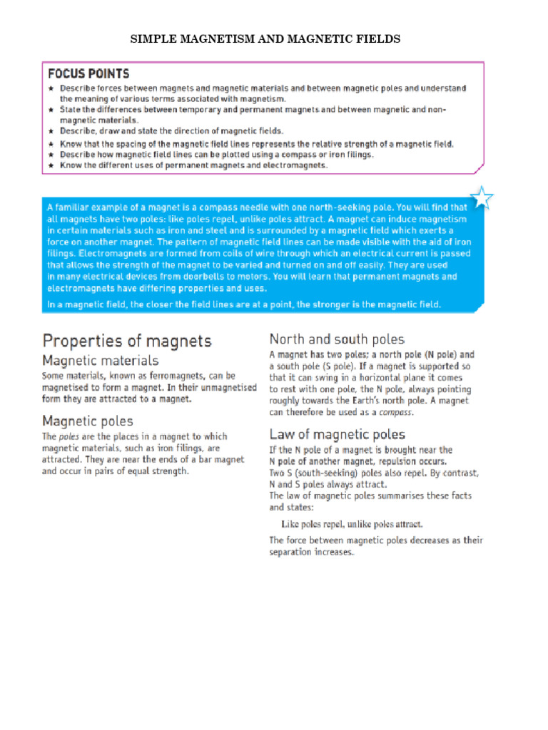 Simple Magnetism and Magnetic Fields | PDF