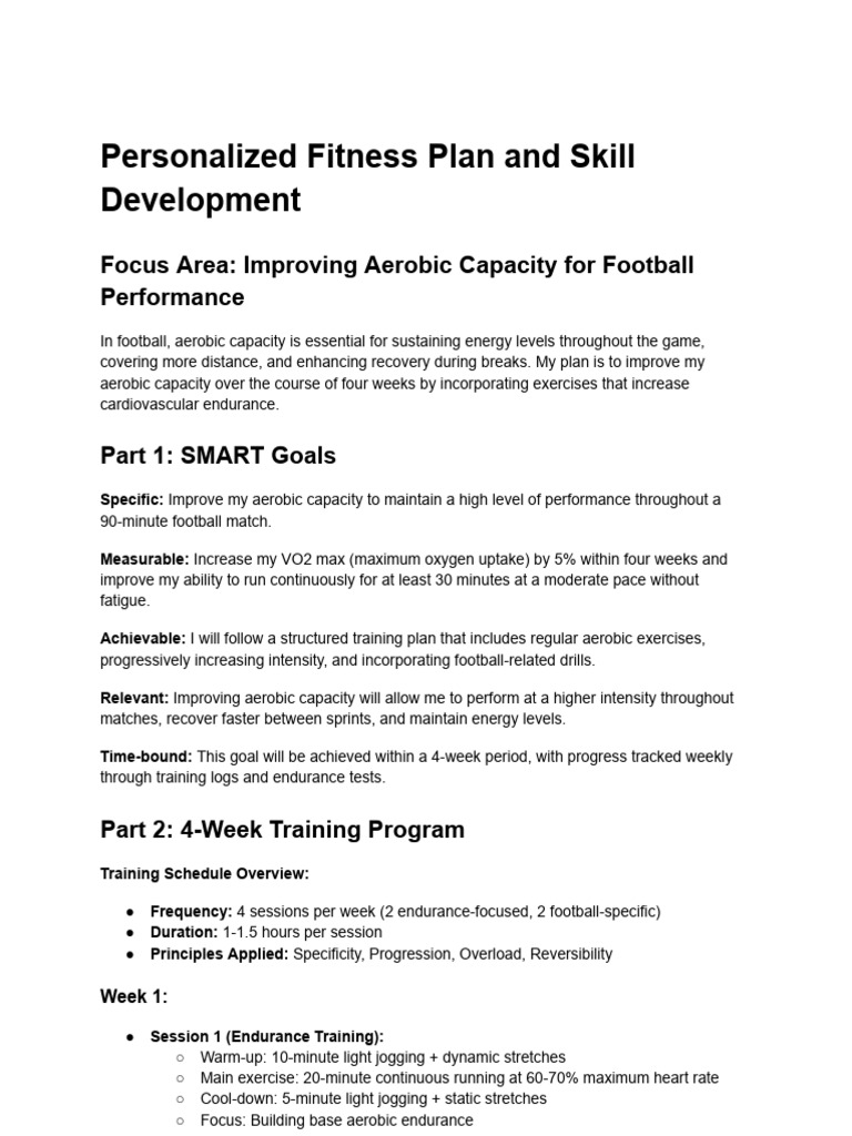 Personalized Fitness Plan and Skill Development | PDF | Aerobic ...