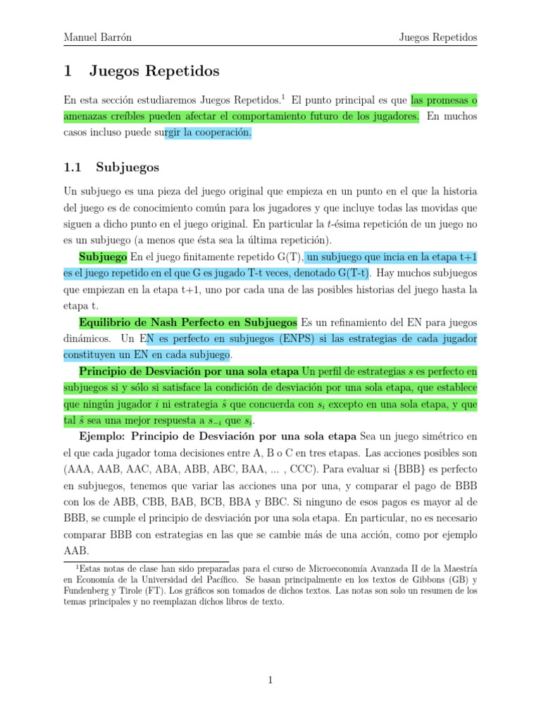 Juegos Repetidos: Estrategias y Equilibrios | PDF | Métodos matemáticos y cuantitativos ...