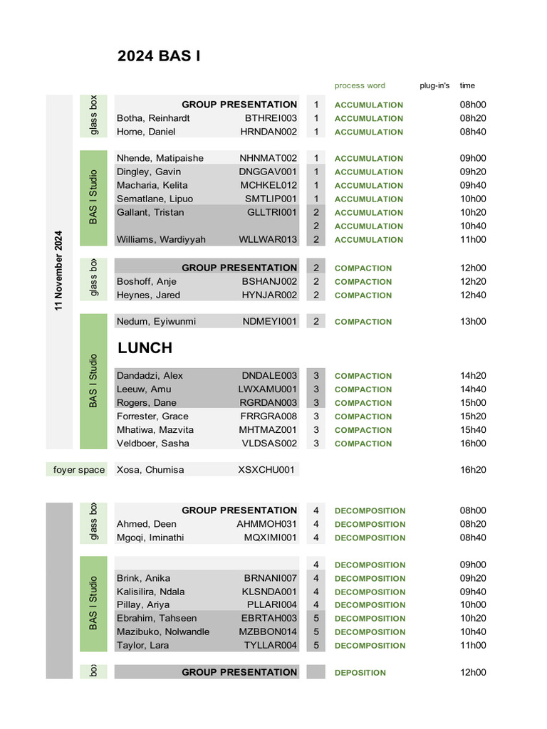 RevA - 2024 BAS I Exam Schedule | PDF
