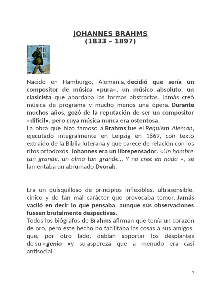 Johannes Brahms | PDF | Música clásica