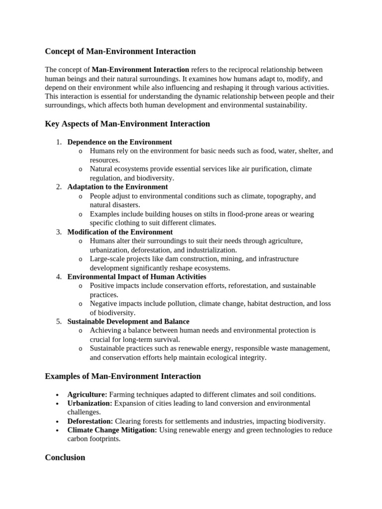 GEO105 NEW-Concept of Man Environmental Interaction | PDF ...
